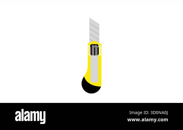 Utility Knife Blade Movement Animation. Perfect for design projects ...
