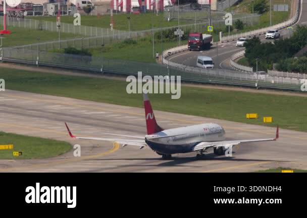 SOCHI, RUSSIA - AUGUST 02, 2022: Boeing 737 Nordwind, RA-73312 taxiing ...