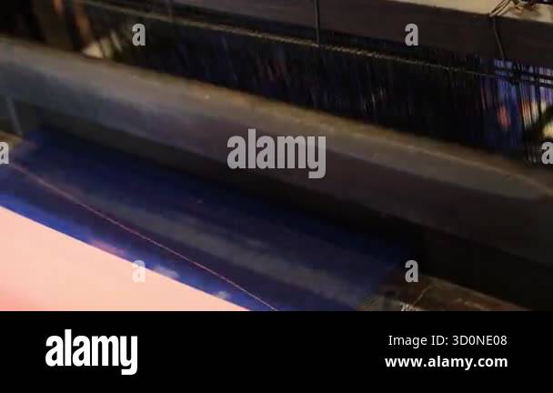 traditional silk production process carefully create silk fabric from ...