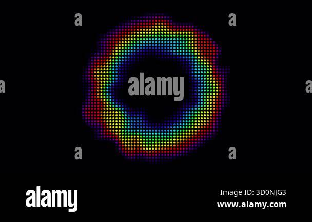 Flashing blue pink yellow neon disco lights. Computer generated ...