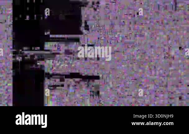 Unique Design Abstract Digital Animation Pixel Noise Glitch Error Video Damage. Loop stop motion ...