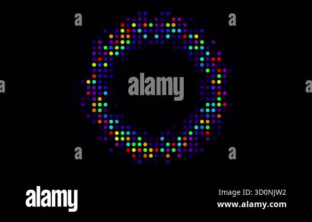 Flashing blue pink yellow neon disco lights. Computer generated ...