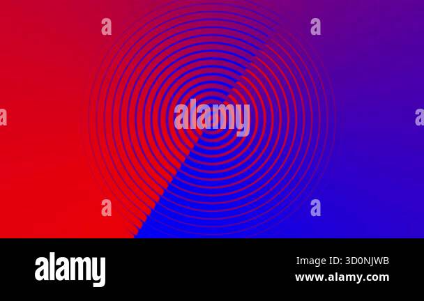 Red and Blue Circular Radio Diminishing Wave Radar Signal Motion ...