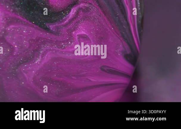 Shimmering mix. Blur paint water. Purple black color sparkling liquid ...