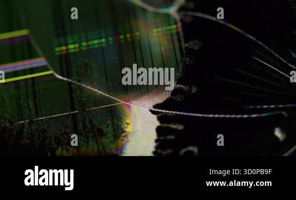 Glitch texture. Screen distortion. Yellow dark black color noise ...