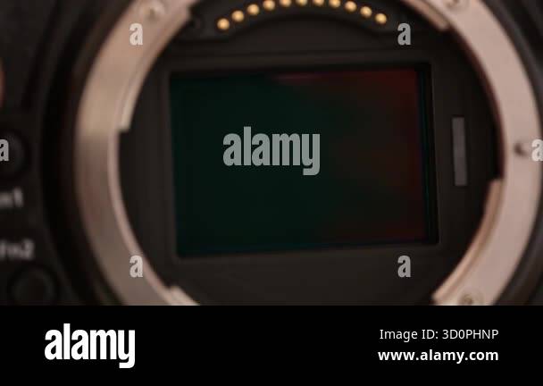 Close up view of a digital camera shutter opening Stock Video Footage ...