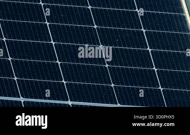 Close up of modern solar panels capturing sunlight with geometric ...