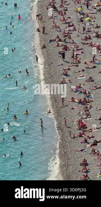 Nice, France - September 5, 2025: Aerial drone view of crowded Nice ...