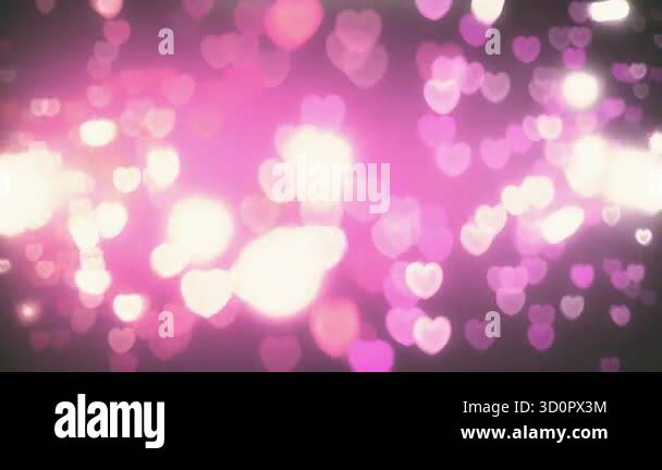 Romantic Valentine Day card design with glowing hearts and soft pink ...