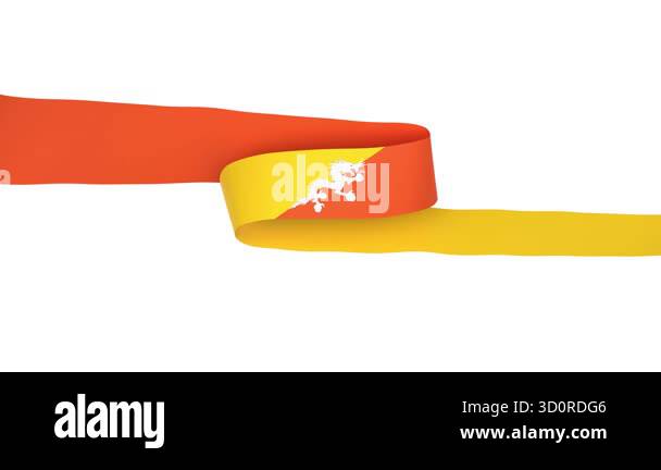 Animated Bhutan flag waving in the wind on a transparent background ...