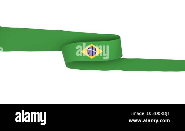 Animated Brazil flag waving in the wind on a transparent background ...