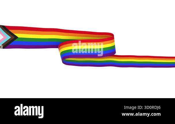 Animated LGBTQ flag waving in the wind on a transparent background ...