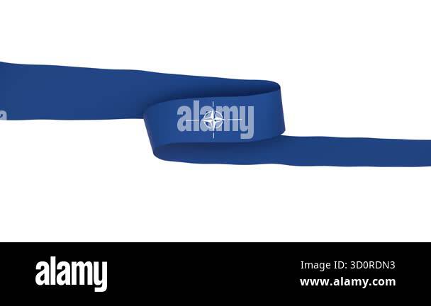 Animated NATO flag waving in the wind on a transparent background ...