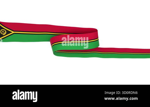 Animated Vanuatu flag waving in the wind on a transparent background ...