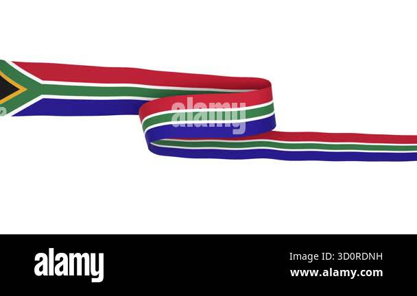 Animated South Africa flag waving in the wind on a transparent ...