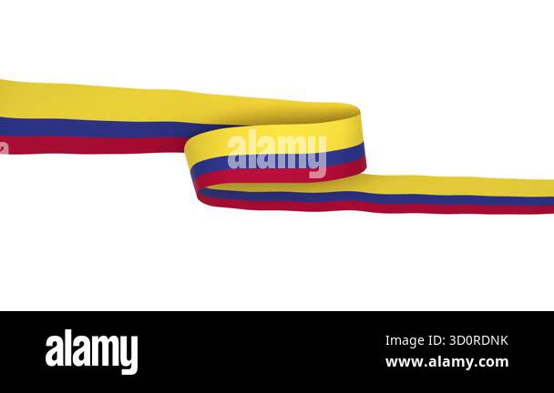 Animated Colombia flag waving in the wind on a transparent background ...