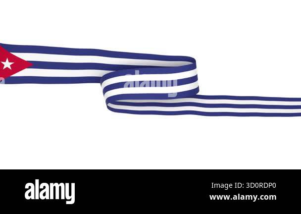 Animated Cuba flag waving in the wind on a transparent background ...