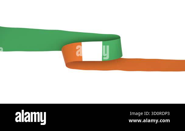 Animated Ivory Coast flag waving in the wind on a transparent ...