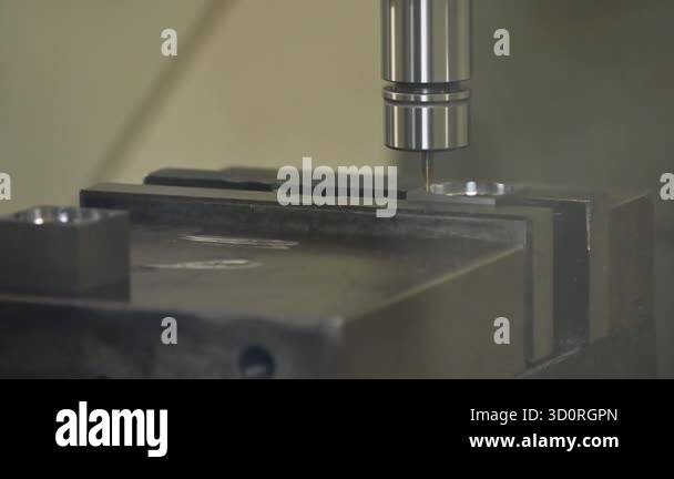 The CNC milling machine finish cut the mold parts by solid ball nose ...