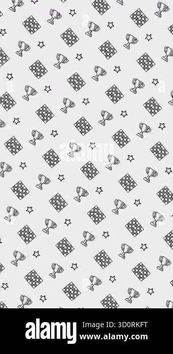 Chessboard with trophy and star seamless loop animation portrait ...
