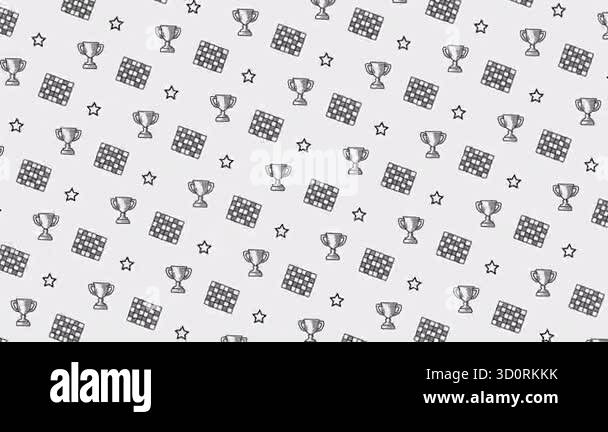 Chessboard with trophy and star seamless loop animation background for ...