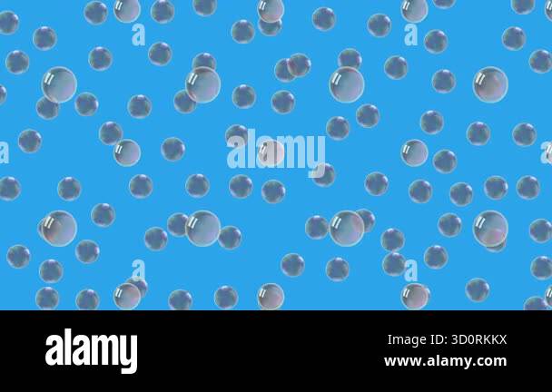 floating soap bubbles seamless background animation. blue sky bubble ...