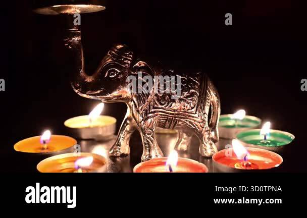 Diyas, decorative lamps are lit during diwali,deepabali festival, with ...