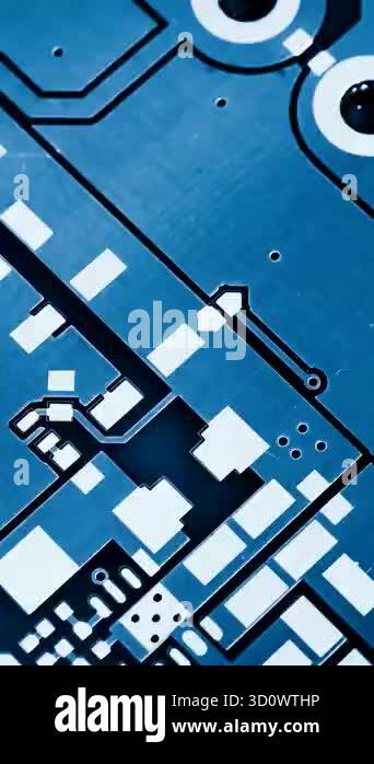 blue printed circuit board with gold plating Stock Video Footage - Alamy