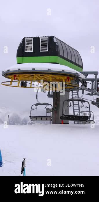 Ski lift at the ski resort. Cerler, Spain Stock Video Footage - Alamy
