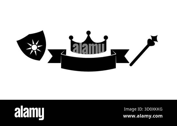 A crown and royal symbols surround a heart, representing noble ...