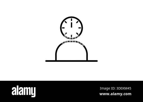 A minimalist clock on a desk represents time management and ...