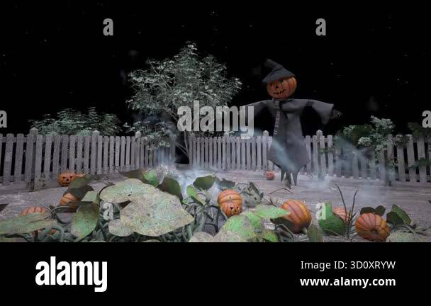 3D rendering of the house decorated for Halloween Stock Video Footage ...