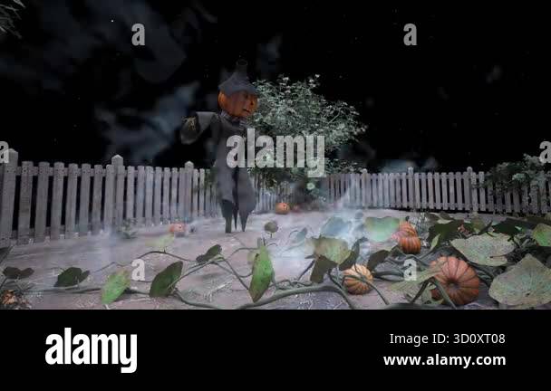 3D rendering of the house decorated for Halloween Stock Video Footage ...