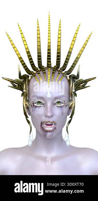 3D rendering of a female vampire face close-up Stock Video Footage - Alamy