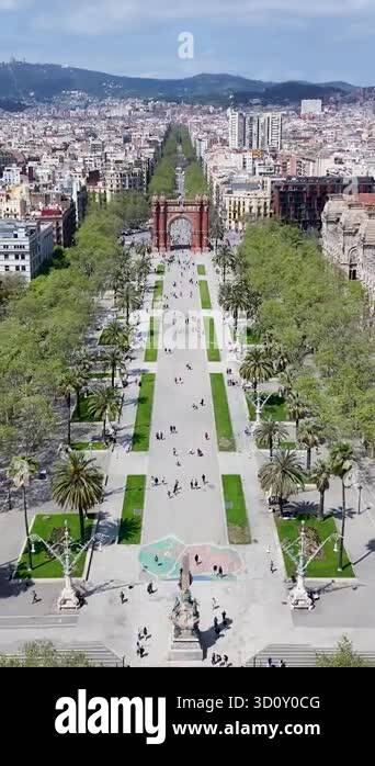 Arc De Triomf At Barcelona In Catalonia Spain. Nature Park Scenery ...