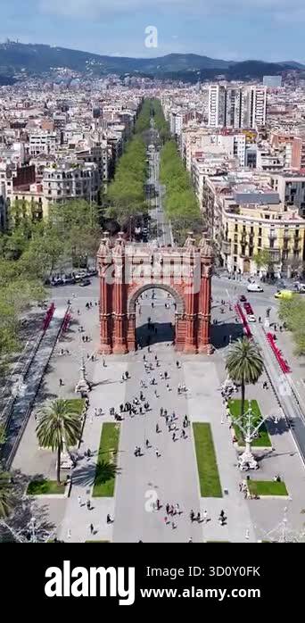 Arc De Triomf At Barcelona In Catalonia Spain. Nature Park Scenery ...