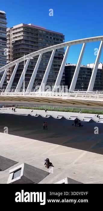 Exhibition Bridge At Valencia In Valence Community Spain. Arch Bridge ...