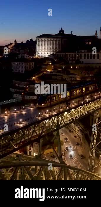 Sunset Luis I Bridge At Porto In Porto District Portugal. Sunset City ...