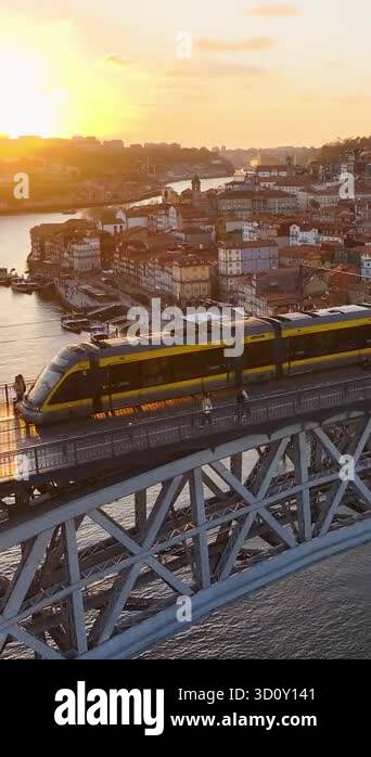 Sunset Dom Luis I Bridge At Porto In District Of Porto Portugal. Sunset ...