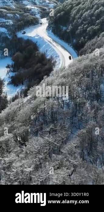 Scenic Mountain At Ushuaia In End Of The World Argentina. Snowy ...
