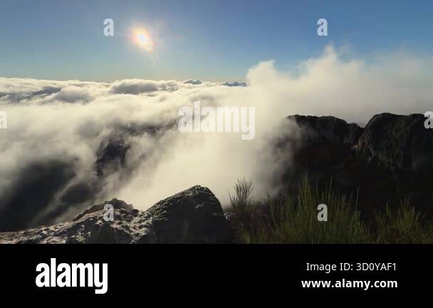 Experience the breathtaking beauty of Madeira as clouds roll over ...