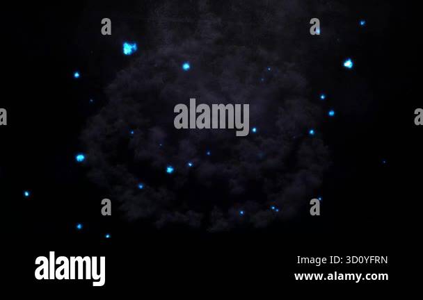 Blue particles floating in dark space Stock Video Footage - Alamy