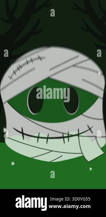 Smiling Cartoon Mummy Head Halloween Animation Stock Video Footage - Alamy