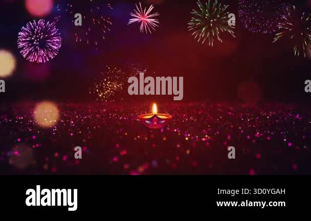 Diwali celebration fireworks diya lighting Stock Videos & Footage - HD ...