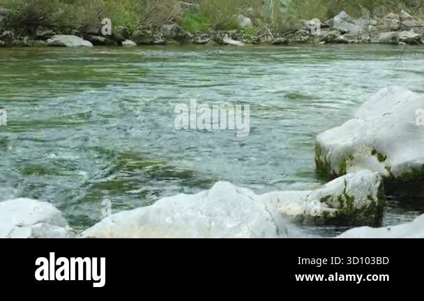 Strong River Current, Powerful Flow of Natural Water Stock Video ...