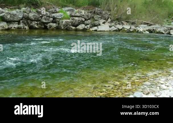 Turbulent Water Flow of Fast River, Slow Motion Nature Scene Stock ...