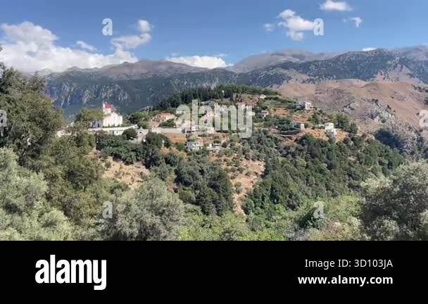 Lakkoi village and Agios Mamas church in western Crete with incredibly ...