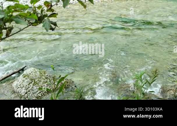 Turbulent Water Flow of Fast River, Slow Motion Nature Scene Stock ...