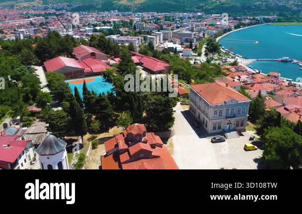 Ohrid city Macedonia, City of UNESCO, Ohrid Lake Stock Video Footage ...