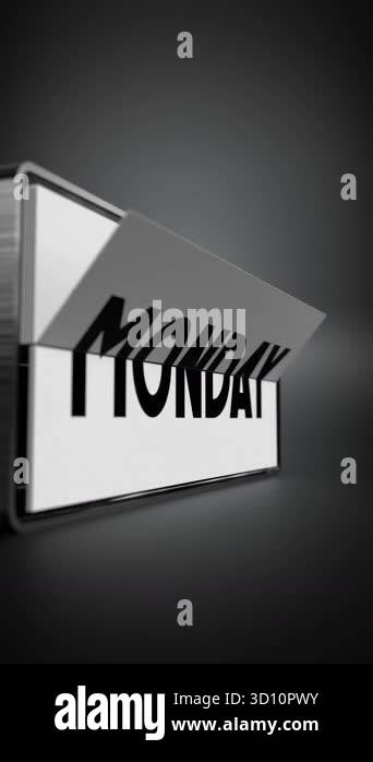 Flip calendar changing days of a week from Sunday to Saturday with ...